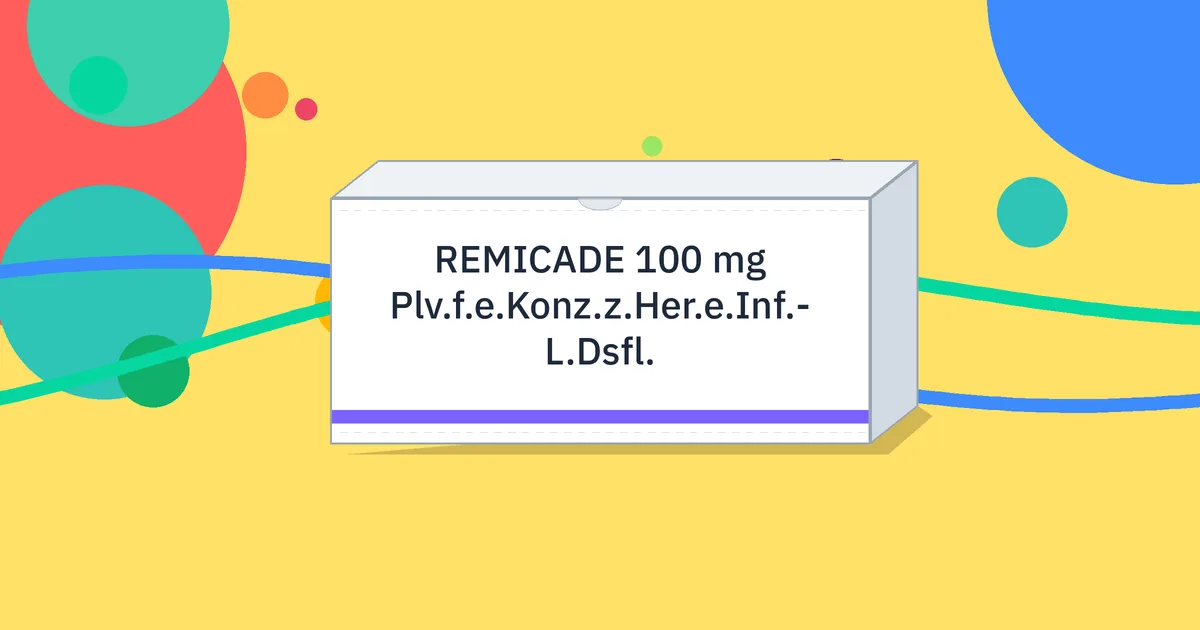 Symbolbild: Packung mit der Aufschrift REMICADE 100 mg Plv.f.e.Konz.z.Her.e.Inf.-L.Dsfl. (PZN 11078353) – Verfügbarkeit und Bezug in Apotheken in Frankfurt am Main