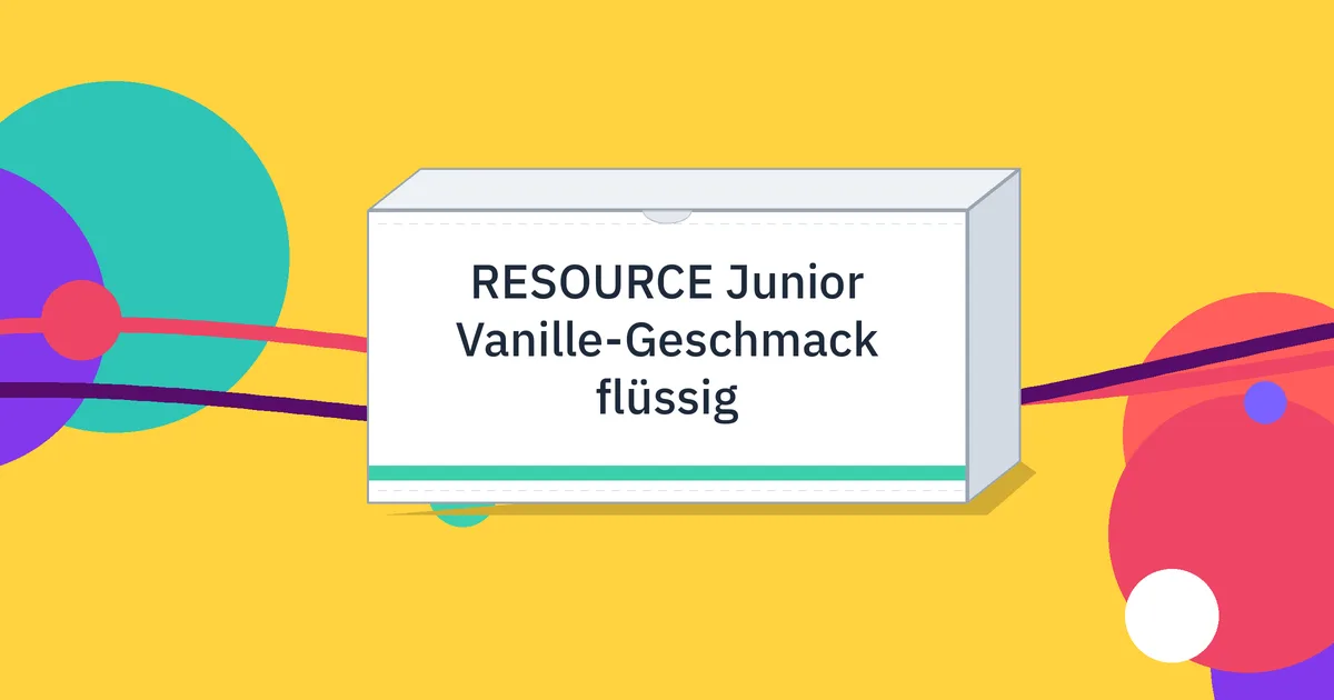 Symbolbild: Packung mit der Aufschrift RESOURCE Junior Vanille-Geschmack flüssig (PZN 20323159) – Verfügbarkeit und Bezug in Apotheken in Frankfurt am Main