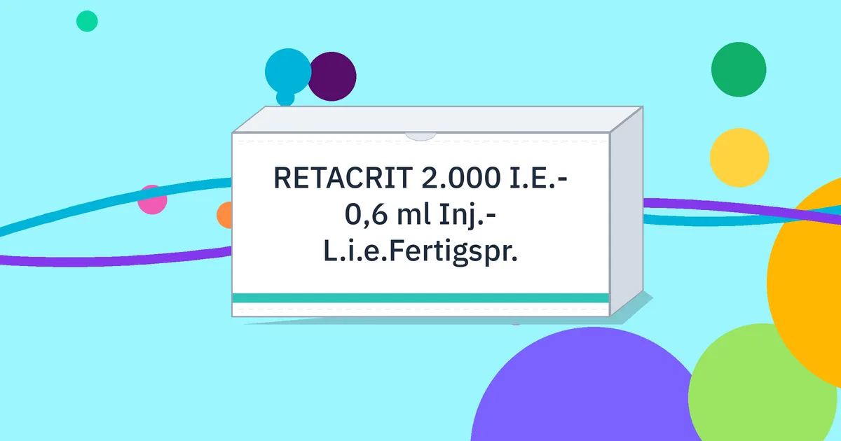 Symbolbild: Packung mit der Aufschrift RETACRIT 2.000 I.E.-0,6 ml Inj.-L.i.e.Fertigspr. (PZN 07301710) – Verfügbarkeit und Bezug in Apotheken in Frankfurt am Main