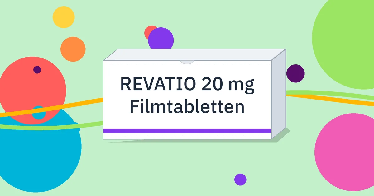 Symbolbild: Packung mit der Aufschrift REVATIO 20 mg Filmtabletten (PZN 04572704) – Verfügbarkeit und Bezug in Apotheken in Frankfurt am Main