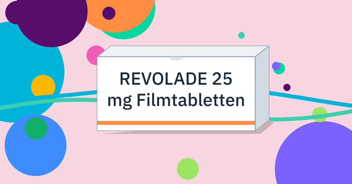 Symbolbild: Packung mit der Aufschrift REVOLADE 25 mg Filmtabletten (PZN 06142712) – Verfügbarkeit und Bezug in Apotheken in Frankfurt am Main