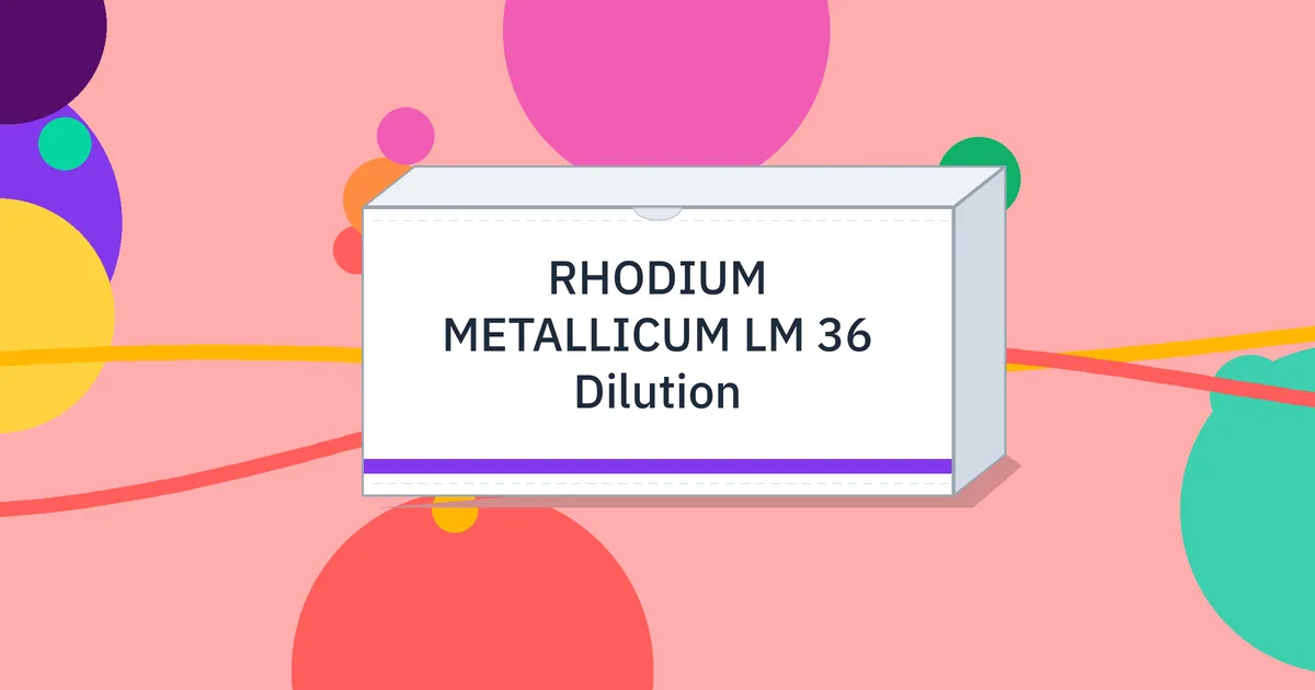 Symbolbild: Packung mit der Aufschrift RHODIUM METALLICUM LM 36 Dilution (PZN 13050614) – Verfügbarkeit und Bezug in Apotheken in Frankfurt am Main