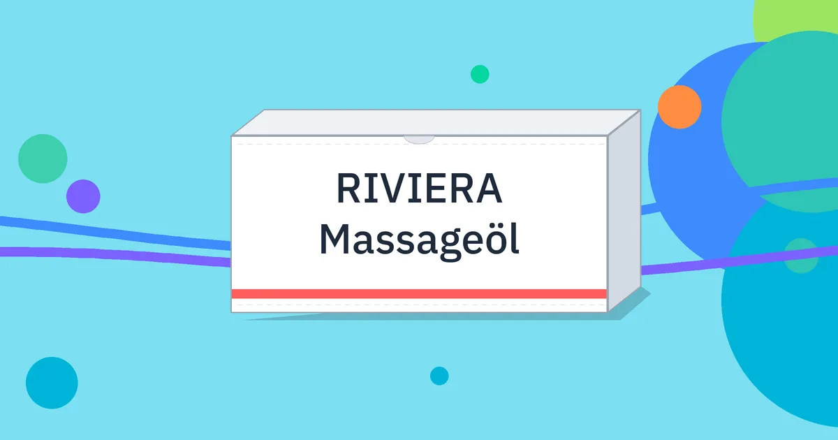 Symbolbild: Packung mit der Aufschrift RIVIERA Massageöl (PZN 20893276) – Verfügbarkeit und Bezug in Apotheken in Frankfurt am Main