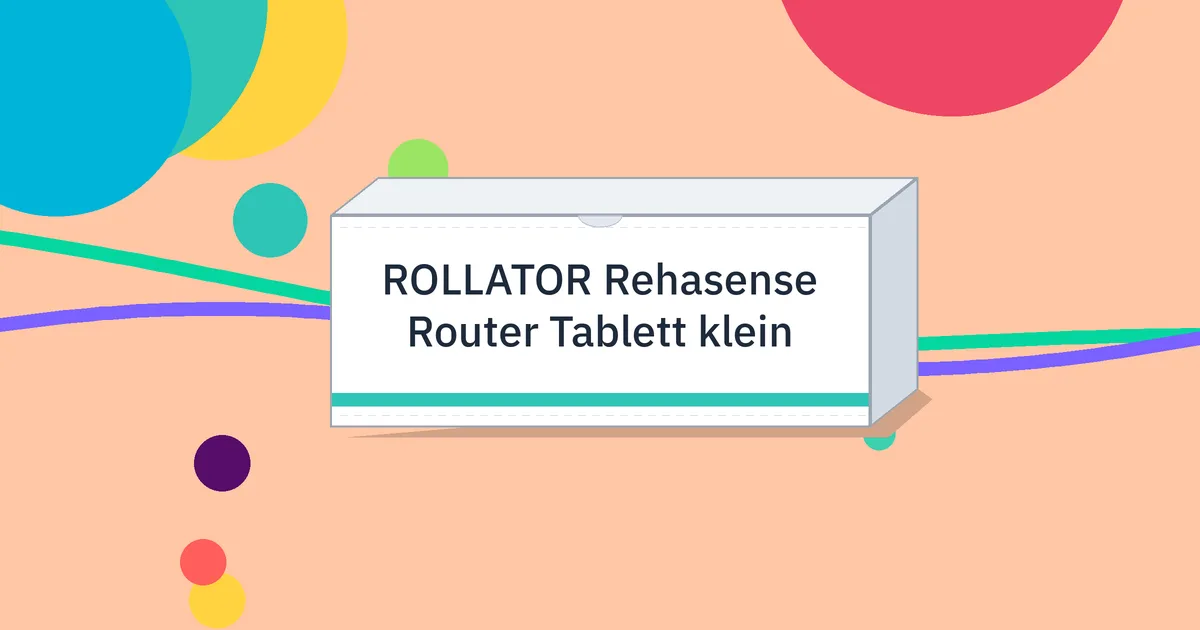 Symbolbild: Packung mit der Aufschrift ROLLATOR Rehasense Router Tablett klein (PZN 11109527) – Verfügbarkeit und Bezug in Apotheken in Frankfurt am Main