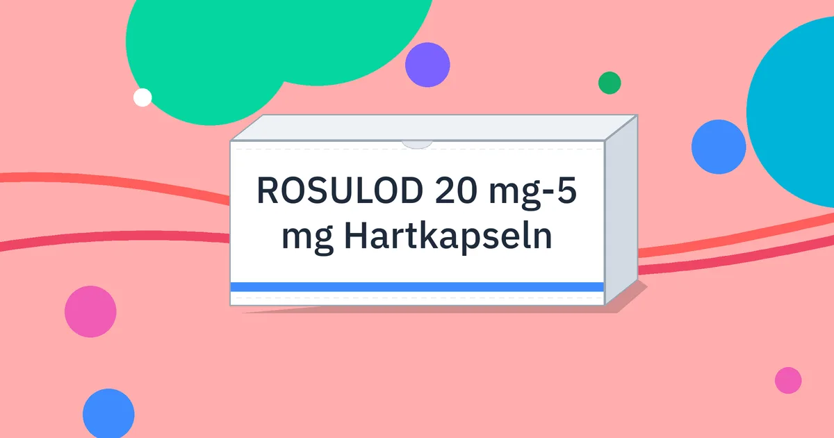 Symbolbild: Packung mit der Aufschrift ROSULOD 20 mg-5 mg Hartkapseln (PZN 15227956) – Verfügbarkeit und Bezug in Apotheken in Frankfurt am Main