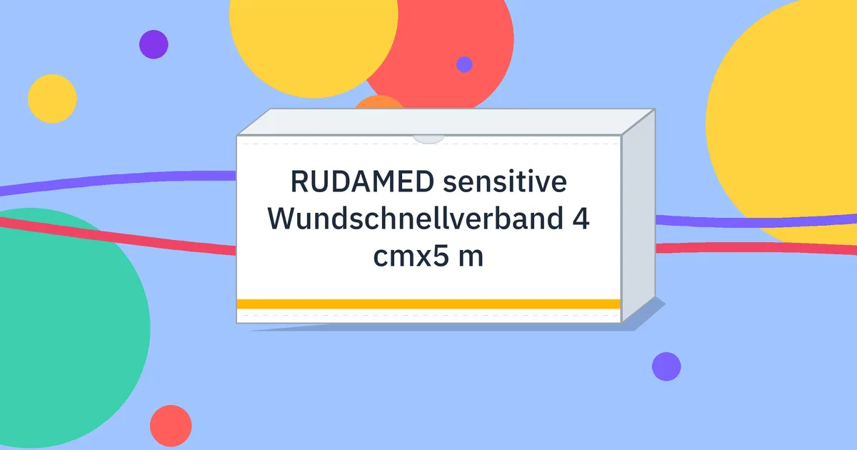 Symbolbild: Packung mit der Aufschrift RUDAMED sensitive Wundschnellverband 4 cmx5 m (PZN 15892613) – Verfügbarkeit und Bezug in Apotheken in Frankfurt am Main
