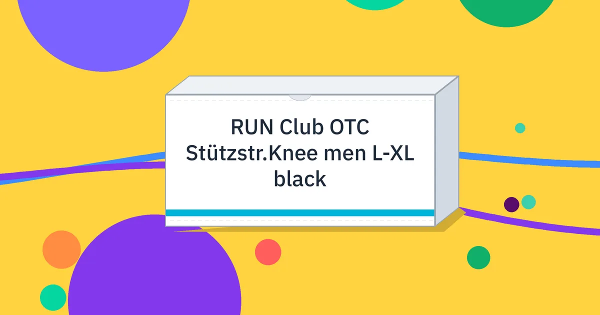 Symbolbild: Packung mit der Aufschrift RUN Club OTC Stützstr.Knee men L-XL black (PZN 20524366) – Verfügbarkeit und Bezug in Apotheken in Frankfurt am Main