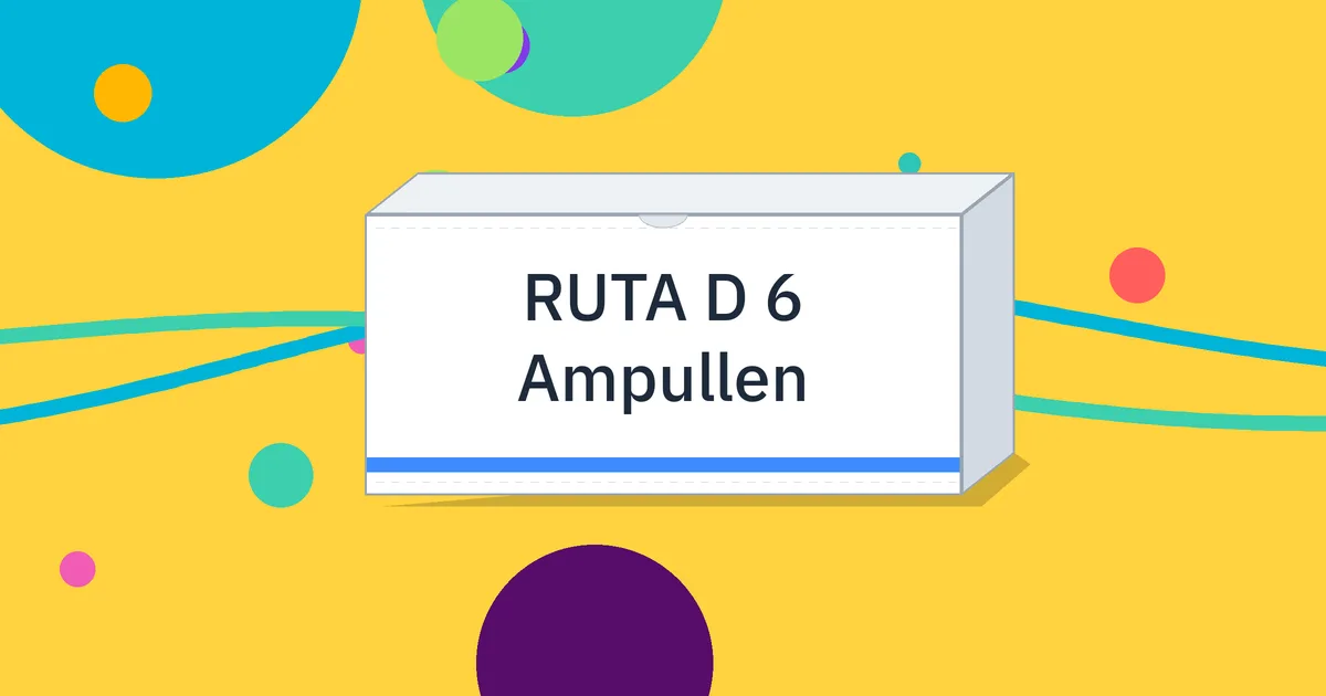 Symbolbild: Packung mit der Aufschrift RUTA D 6 Ampullen (PZN 11708009) – Verfügbarkeit und Bezug in Apotheken in Frankfurt am Main
