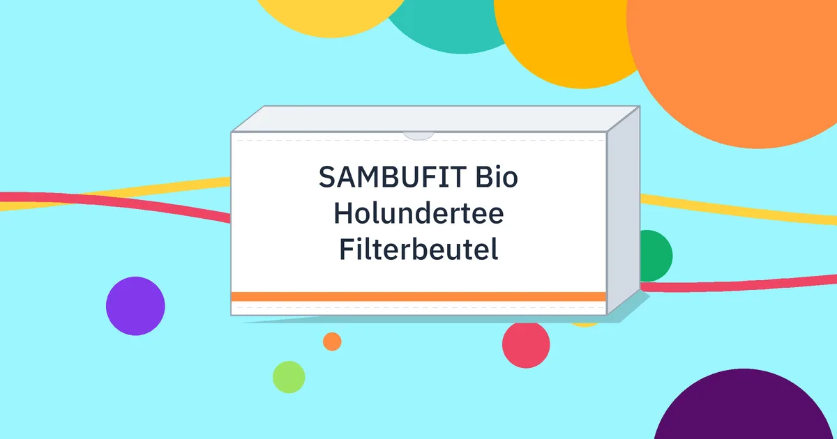 Symbolbild: Packung mit der Aufschrift SAMBUFIT Bio Holundertee Filterbeutel (PZN 19151138) – Verfügbarkeit und Bezug in Apotheken in Frankfurt am Main