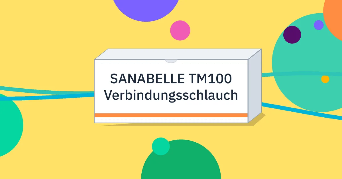 Symbolbild: Packung mit der Aufschrift SANABELLE TM100 Verbindungsschlauch (PZN 07677651) – Verfügbarkeit und Bezug in Apotheken in Frankfurt am Main