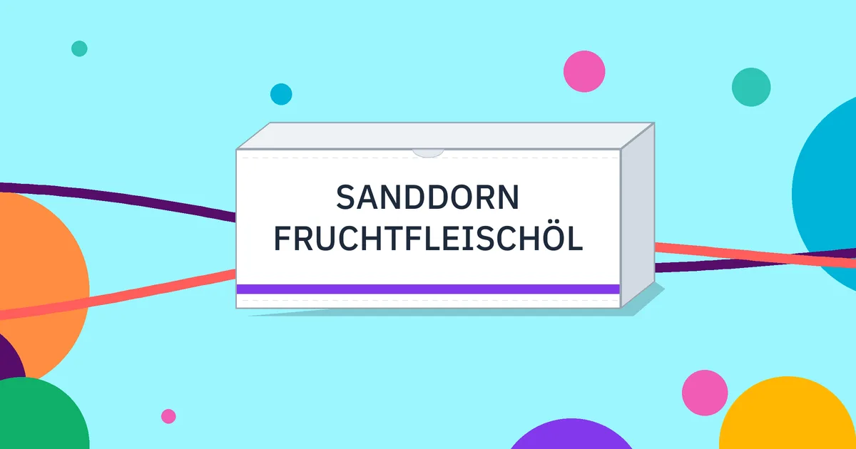 Symbolbild: Packung mit der Aufschrift SANDDORN FRUCHTFLEISCHÖL (PZN 01155986) – Verfügbarkeit und Bezug in Apotheken in Frankfurt am Main