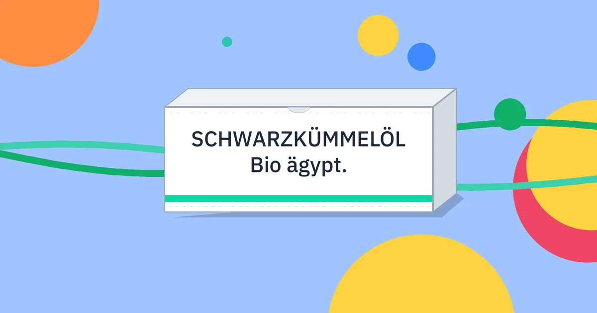 Symbolbild: Packung mit der Aufschrift SCHWARZKÜMMELÖL Bio ägypt. (PZN 00350326) – Verfügbarkeit und Bezug in Apotheken in Frankfurt am Main