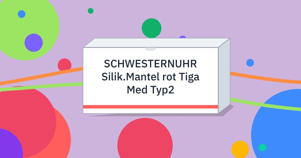 Symbolbild: Packung mit der Aufschrift SCHWESTERNUHR Silik.Mantel rot Tiga Med Typ2 (PZN 09328541) – Verfügbarkeit und Bezug in Apotheken in Frankfurt am Main