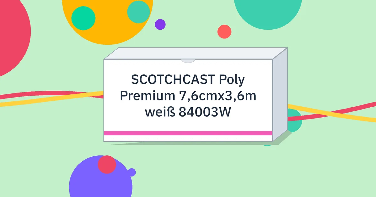 Symbolbild: Packung mit der Aufschrift SCOTCHCAST Poly Premium 7,6cmx3,6m weiß 84003W (PZN 09073360) – Verfügbarkeit und Bezug in Apotheken in Frankfurt am Main