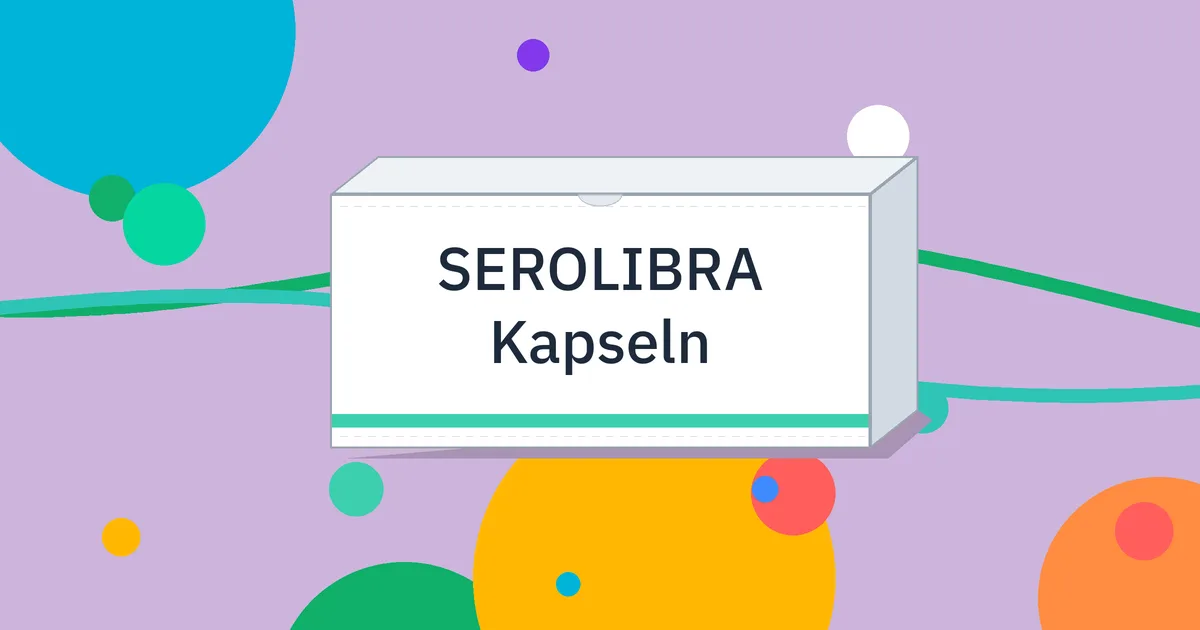 Symbolbild: Packung mit der Aufschrift SEROLIBRA Kapseln (PZN 19429668) – Verfügbarkeit und Bezug in Apotheken in Frankfurt am Main