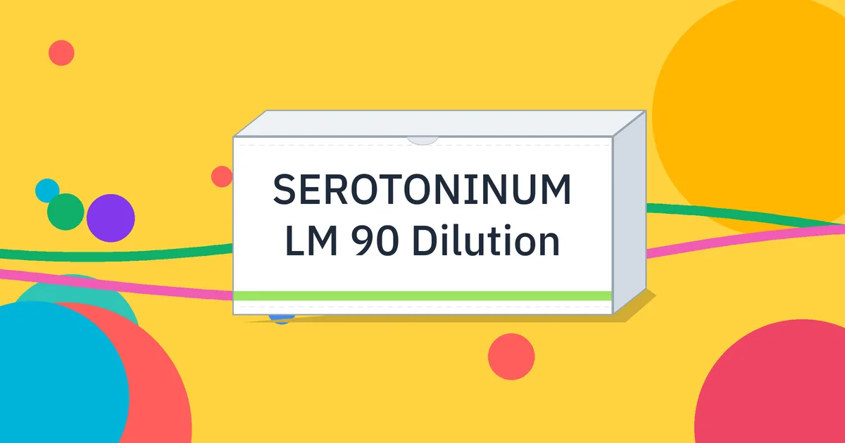 Symbolbild: Packung mit der Aufschrift SEROTONINUM LM 90 Dilution (PZN 13189097) – Verfügbarkeit und Bezug in Apotheken in Frankfurt am Main
