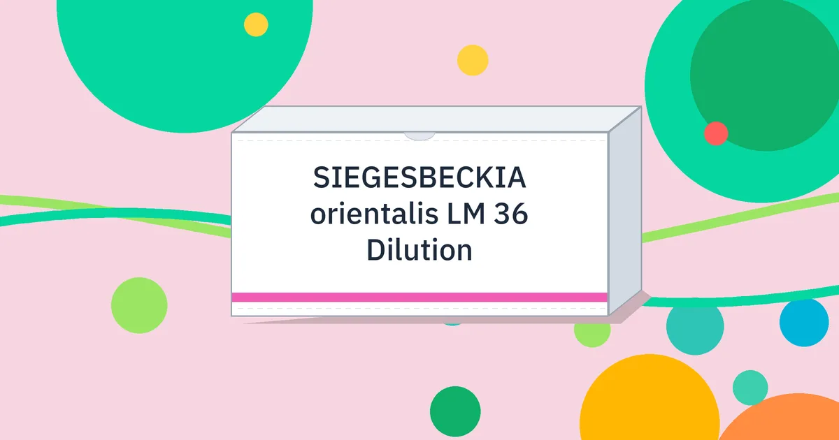 Symbolbild: Packung mit der Aufschrift SIEGESBECKIA orientalis LM 36 Dilution (PZN 13677661) – Verfügbarkeit und Bezug in Apotheken in Frankfurt am Main