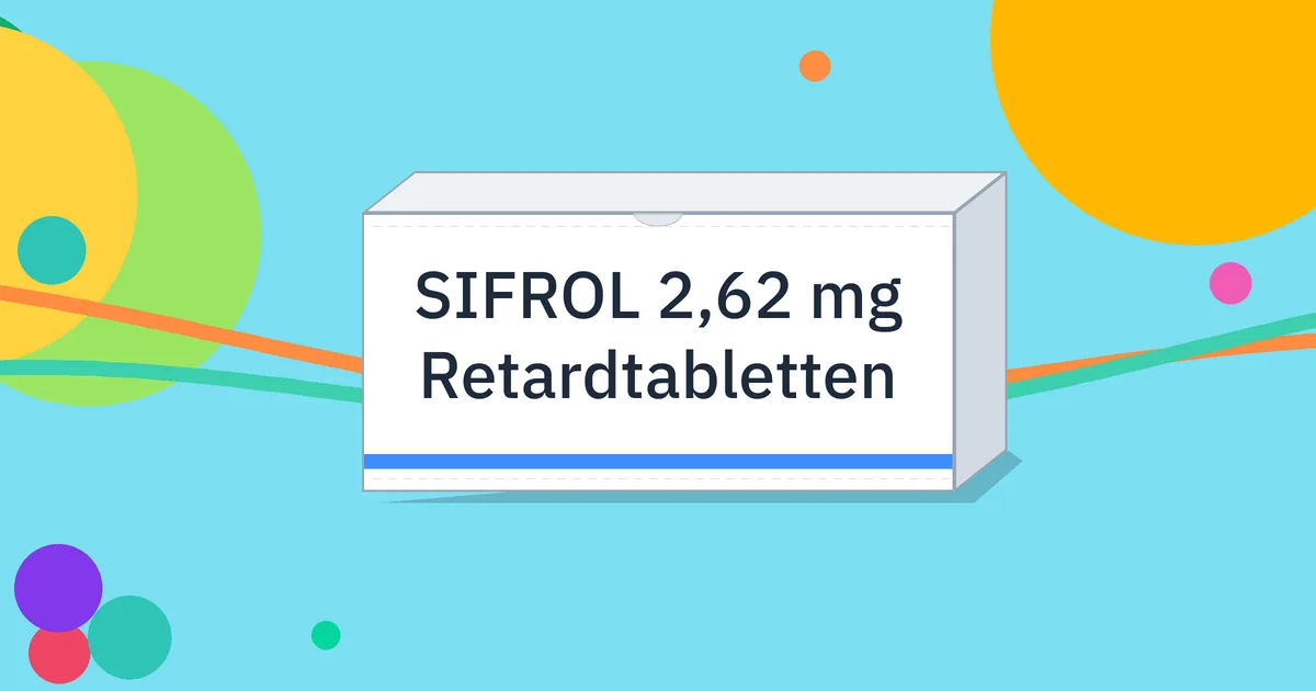 Symbolbild: Packung mit der Aufschrift SIFROL 2,62 mg Retardtabletten (PZN 06439748) – Verfügbarkeit und Bezug in Apotheken in Frankfurt am Main