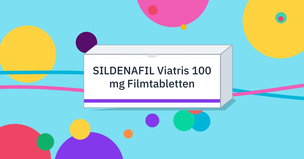 Symbolbild: Packung mit der Aufschrift SILDENAFIL Viatris 100 mg Filmtabletten (PZN 17901782) – Verfügbarkeit und Bezug in Apotheken in Frankfurt am Main
