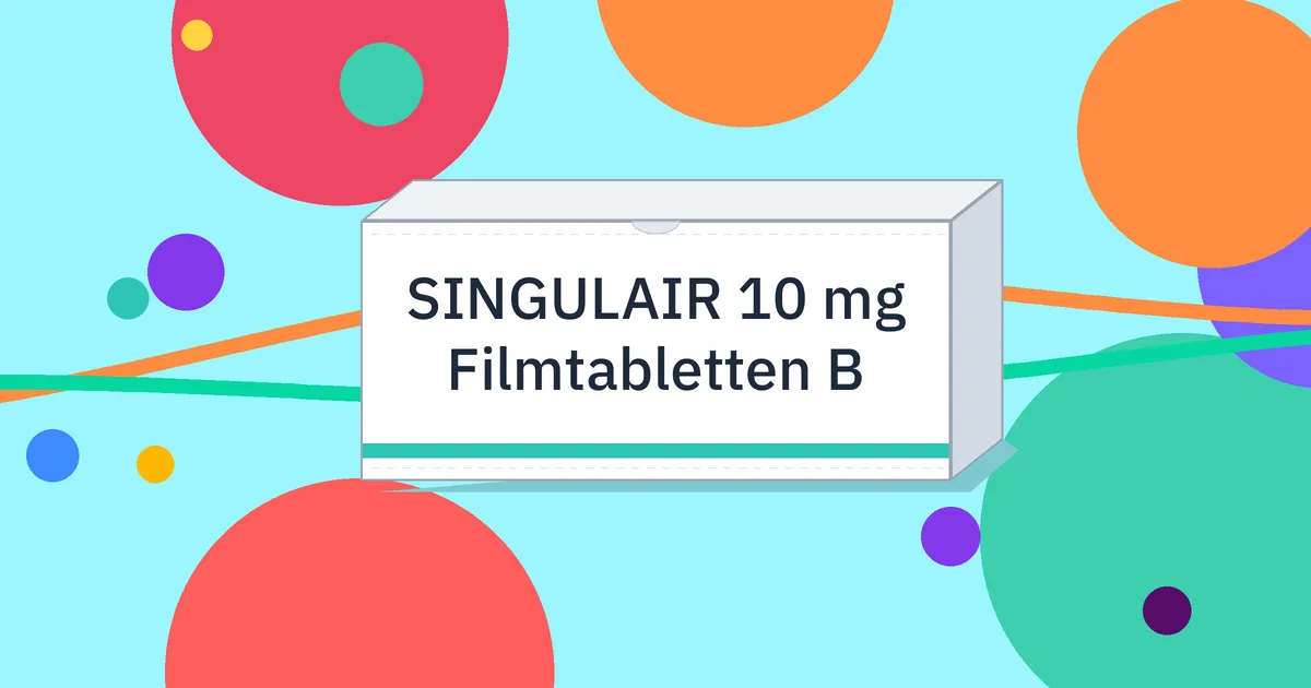 Symbolbild: Packung mit der Aufschrift SINGULAIR 10 mg Filmtabletten B (PZN 05525517) – Verfügbarkeit und Bezug in Apotheken in Frankfurt am Main