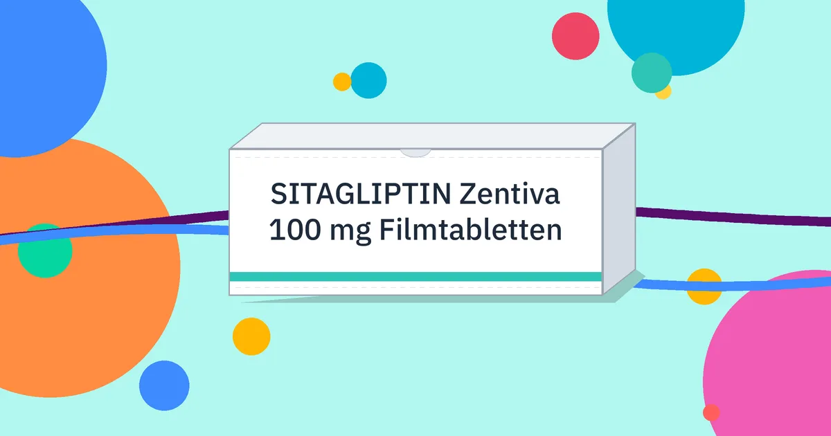 Symbolbild: Packung mit der Aufschrift SITAGLIPTIN Zentiva 100 mg Filmtabletten (PZN 17599403) – Verfügbarkeit und Bezug in Apotheken in Frankfurt am Main