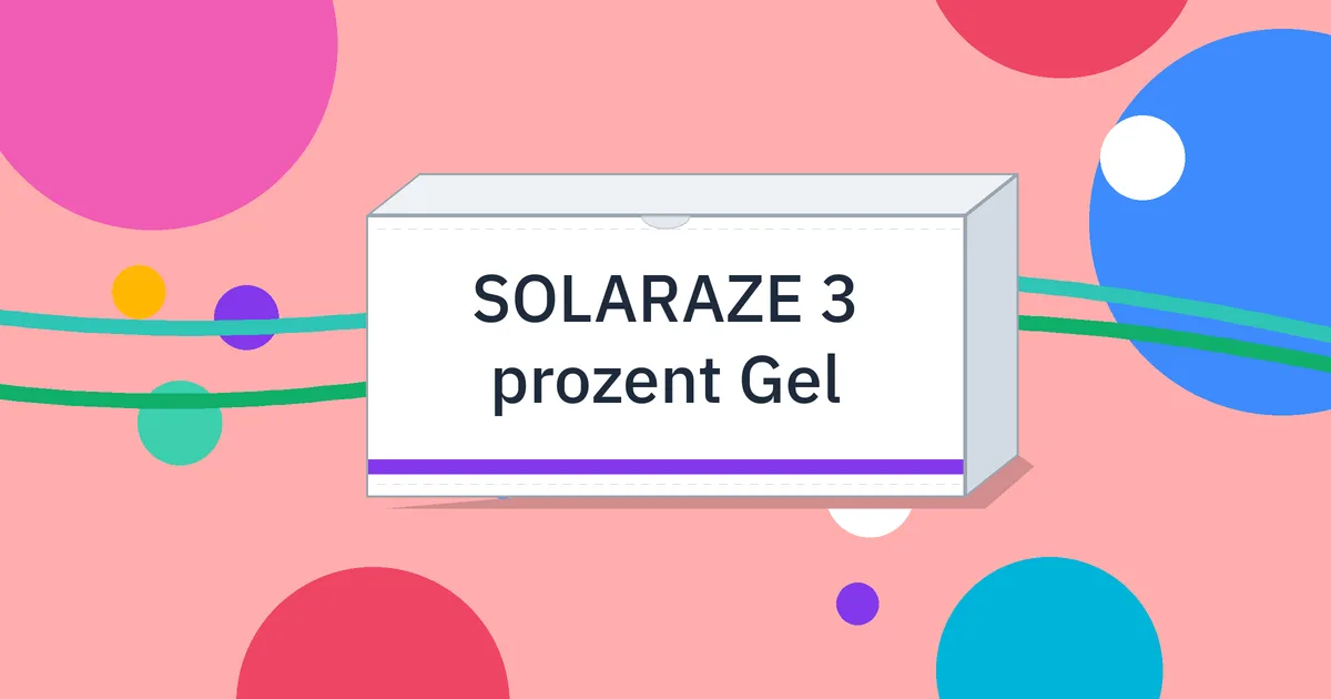 Symbolbild: Packung mit der Aufschrift SOLARAZE 3 prozent Gel (PZN 13987479) – Verfügbarkeit und Bezug in Apotheken in Frankfurt am Main