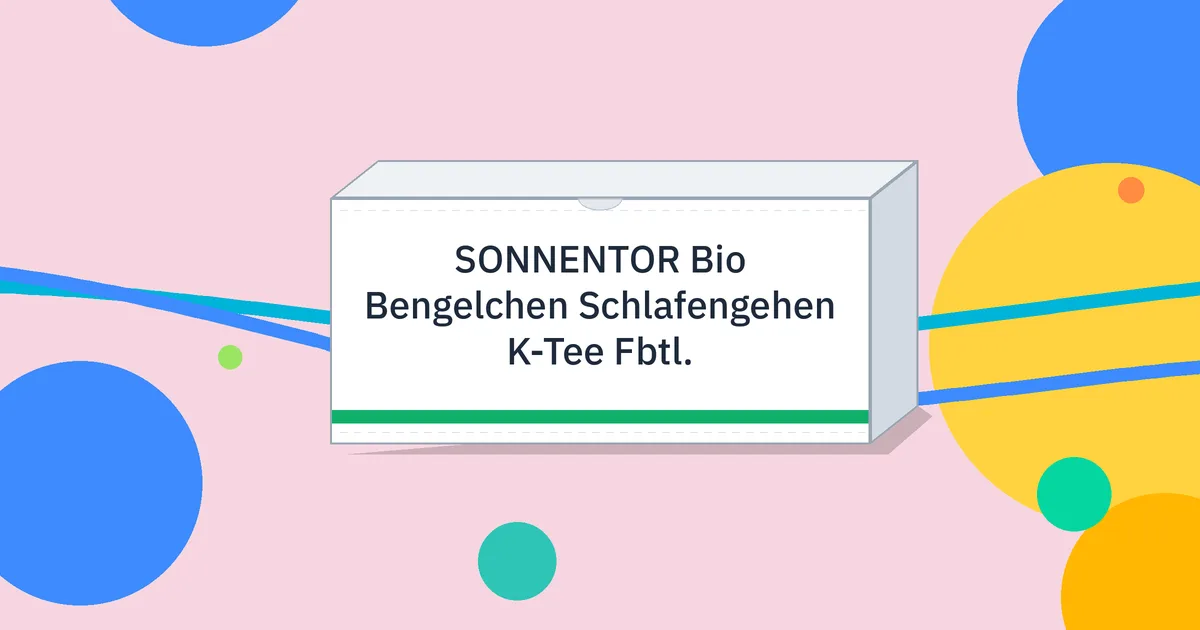 Symbolbild: Packung mit der Aufschrift SONNENTOR Bio Bengelchen Schlafengehen K-Tee Fbtl. (PZN 18902683) – Verfügbarkeit und Bezug in Apotheken in Frankfurt am Main
