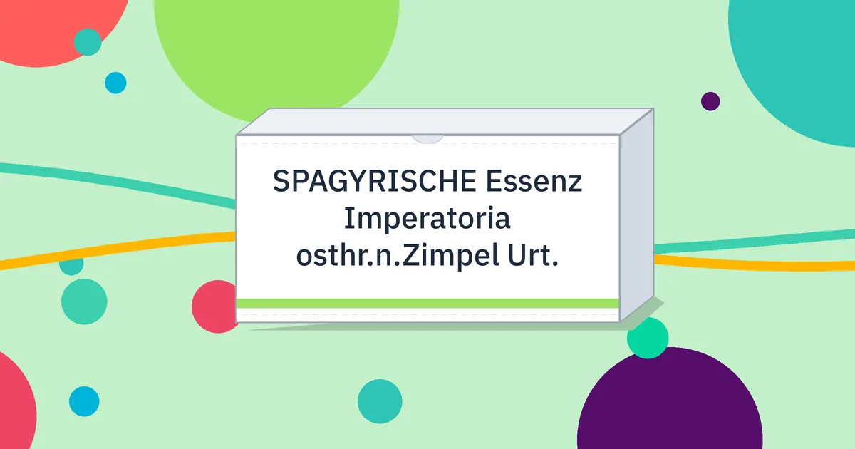 Symbolbild: Packung mit der Aufschrift SPAGYRISCHE Essenz Imperatoria osthr.n.Zimpel Urt. (PZN 14281511) – Verfügbarkeit und Bezug in Apotheken in Frankfurt am Main