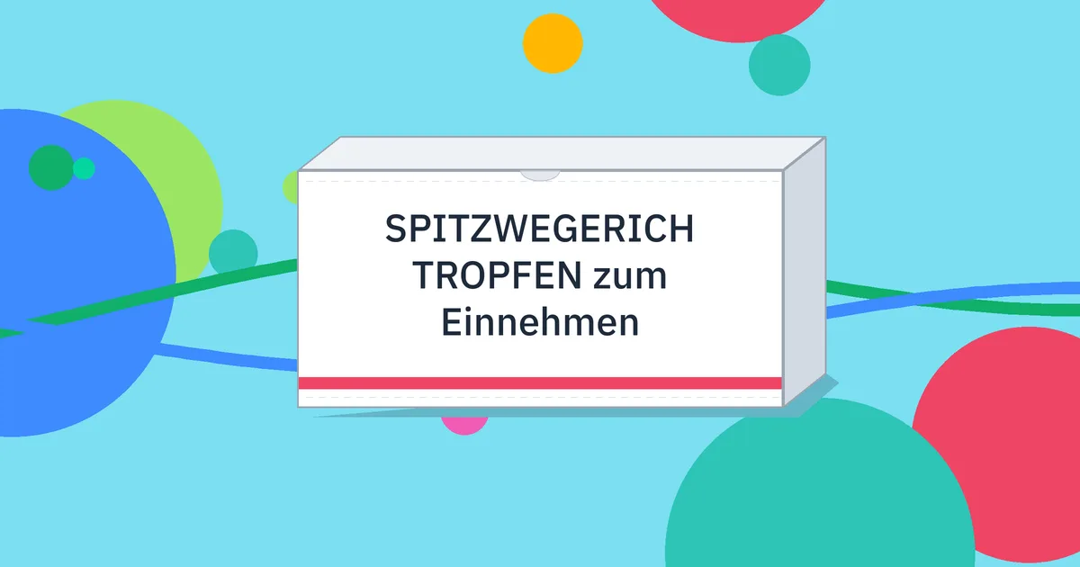 Symbolbild: Packung mit der Aufschrift SPITZWEGERICH TROPFEN zum Einnehmen (PZN 11366856) – Verfügbarkeit und Bezug in Apotheken in Frankfurt am Main