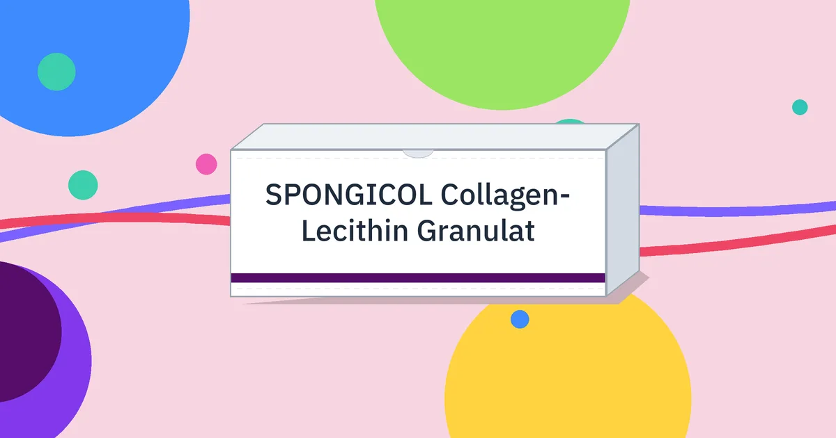 Symbolbild: Packung mit der Aufschrift SPONGICOL Collagen-Lecithin Granulat (PZN 02173667) – Verfügbarkeit und Bezug in Apotheken in Frankfurt am Main