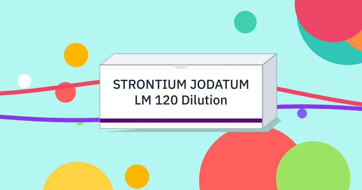 Symbolbild: Packung mit der Aufschrift STRONTIUM JODATUM LM 120 Dilution (PZN 13204247) – Verfügbarkeit und Bezug in Apotheken in Frankfurt am Main