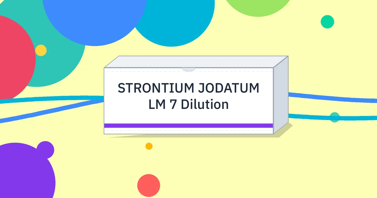 Symbolbild: Packung mit der Aufschrift STRONTIUM JODATUM LM 7 Dilution (PZN 13203911) – Verfügbarkeit und Bezug in Apotheken in Frankfurt am Main
