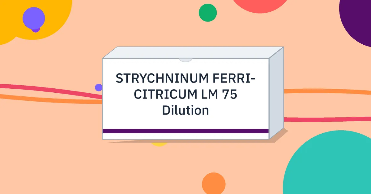 Symbolbild: Packung mit der Aufschrift STRYCHNINUM FERRI-CITRICUM LM 75 Dilution (PZN 13206542) – Verfügbarkeit und Bezug in Apotheken in Frankfurt am Main
