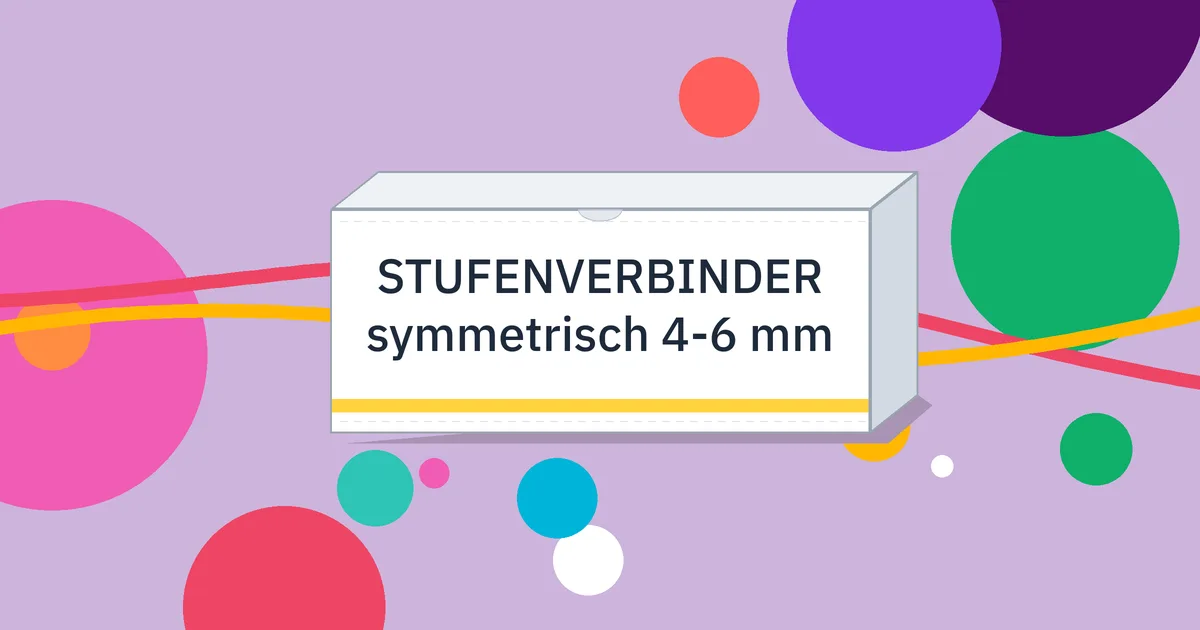 Symbolbild: Packung mit der Aufschrift STUFENVERBINDER symmetrisch 4-6 mm (PZN 00931974) – Verfügbarkeit und Bezug in Apotheken in Frankfurt am Main