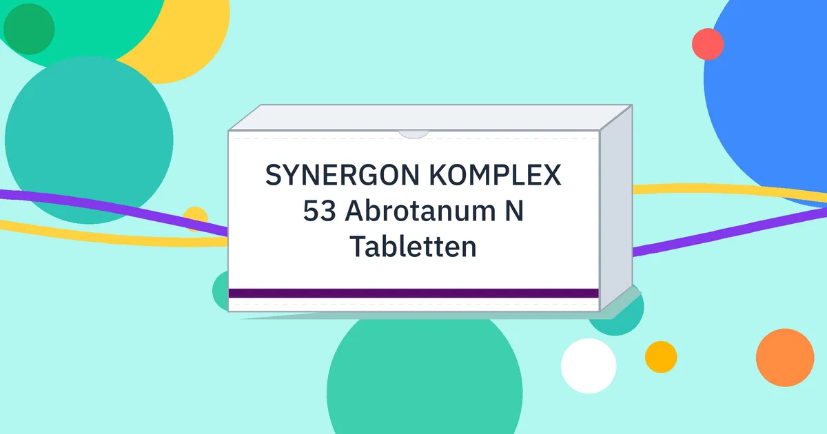 Symbolbild: Packung mit der Aufschrift SYNERGON KOMPLEX 53 Abrotanum N Tabletten (PZN 04905146) – Verfügbarkeit und Bezug in Apotheken in Frankfurt am Main