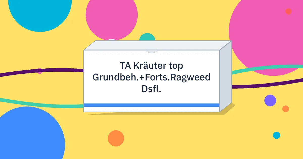 Symbolbild: Packung mit der Aufschrift TA Kräuter top Grundbeh.+Forts.Ragweed Dsfl. (PZN 05459890) – Verfügbarkeit und Bezug in Apotheken in Frankfurt am Main