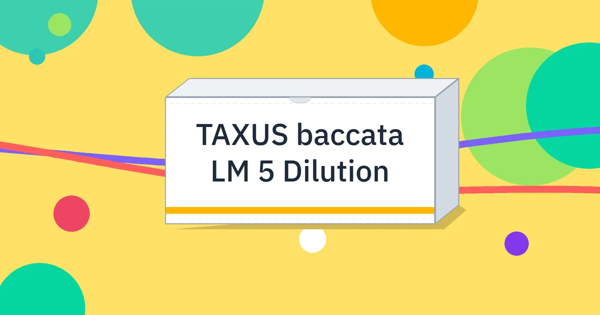 Symbolbild: Packung mit der Aufschrift TAXUS baccata LM 5 Dilution (PZN 13215110) – Verfügbarkeit und Bezug in Apotheken in Frankfurt am Main