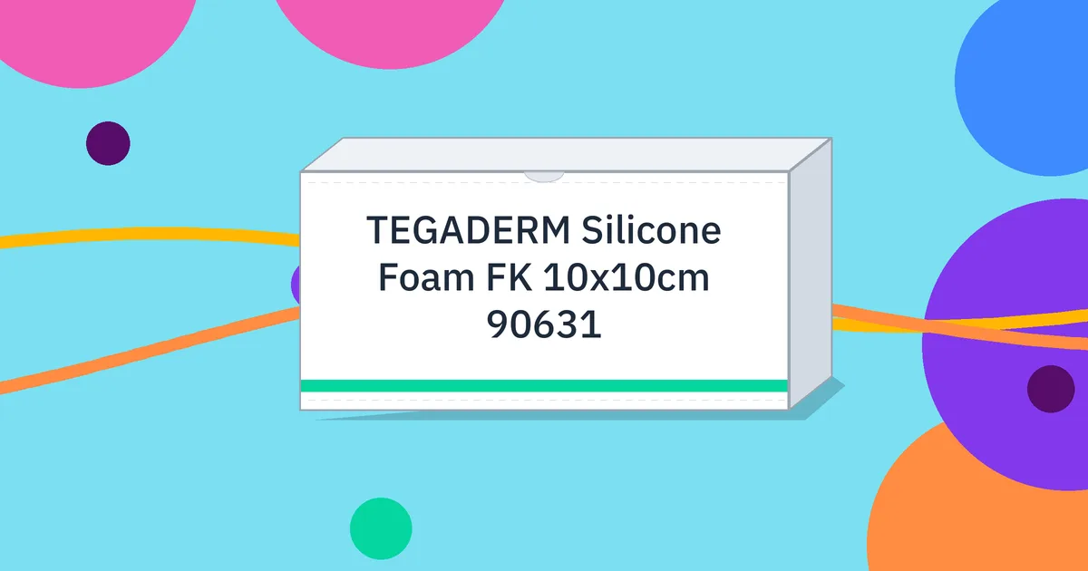 Symbolbild: Packung mit der Aufschrift TEGADERM Silicone Foam FK 10x10cm 90631 (PZN 13229170) – Verfügbarkeit und Bezug in Apotheken in Frankfurt am Main
