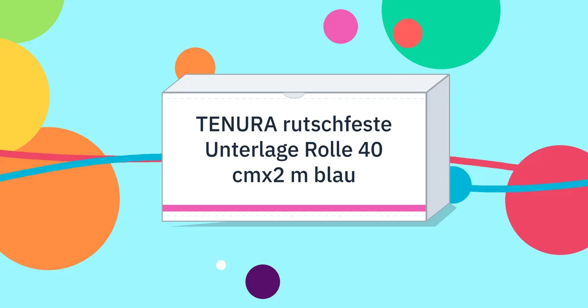 Symbolbild: Packung mit der Aufschrift TENURA rutschfeste Unterlage Rolle 40 cmx2 m blau (PZN 09669638) – Verfügbarkeit und Bezug in Apotheken in Frankfurt am Main