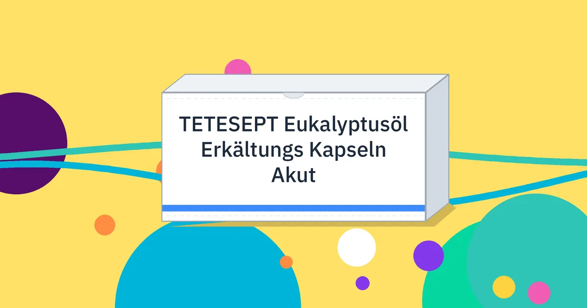Symbolbild: Packung mit der Aufschrift TETESEPT Eukalyptusöl Erkältungs Kapseln Akut (PZN 20027805) – Verfügbarkeit und Bezug in Apotheken in Frankfurt am Main