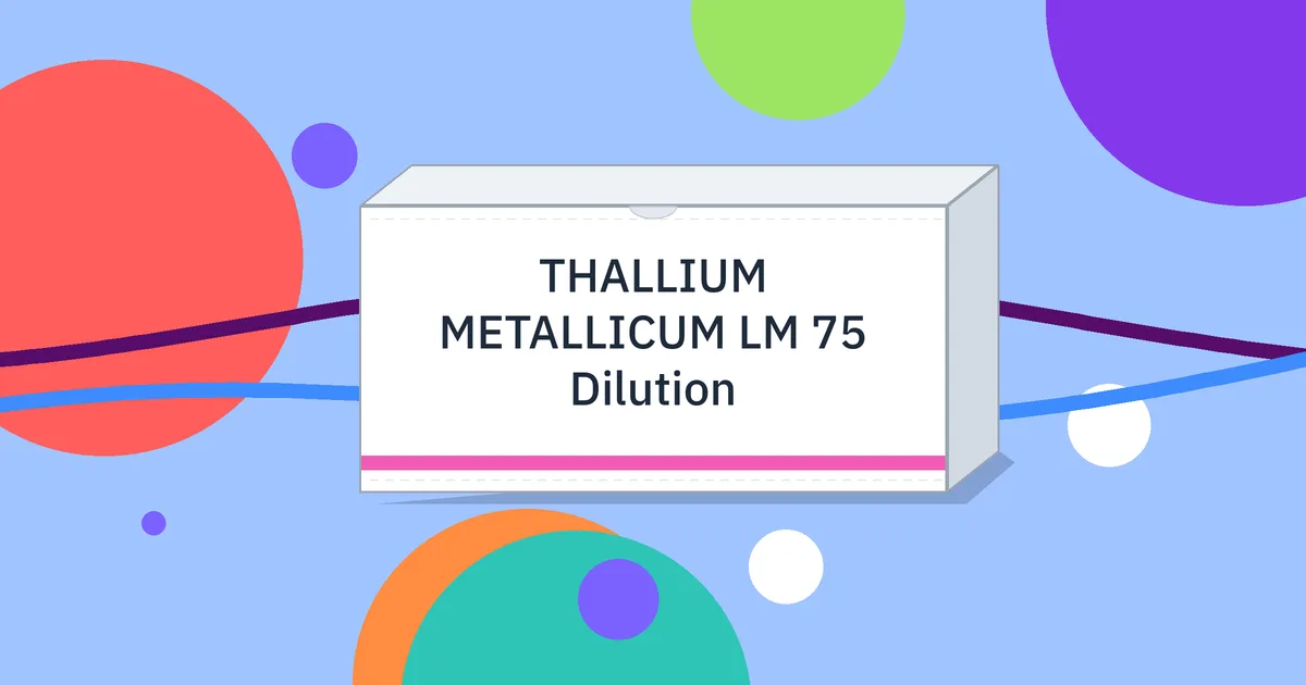 Symbolbild: Packung mit der Aufschrift THALLIUM METALLICUM LM 75 Dilution (PZN 13218657) – Verfügbarkeit und Bezug in Apotheken in Frankfurt am Main
