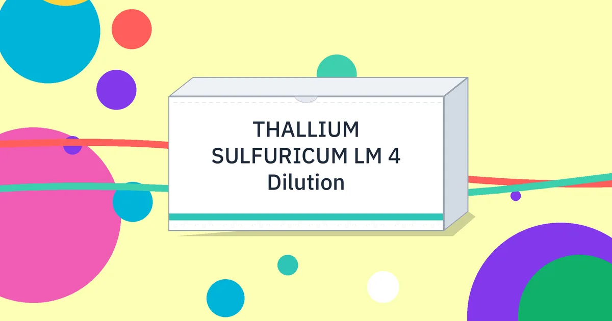 Symbolbild: Packung mit der Aufschrift THALLIUM SULFURICUM LM 4 Dilution (PZN 13218746) – Verfügbarkeit und Bezug in Apotheken in Frankfurt am Main