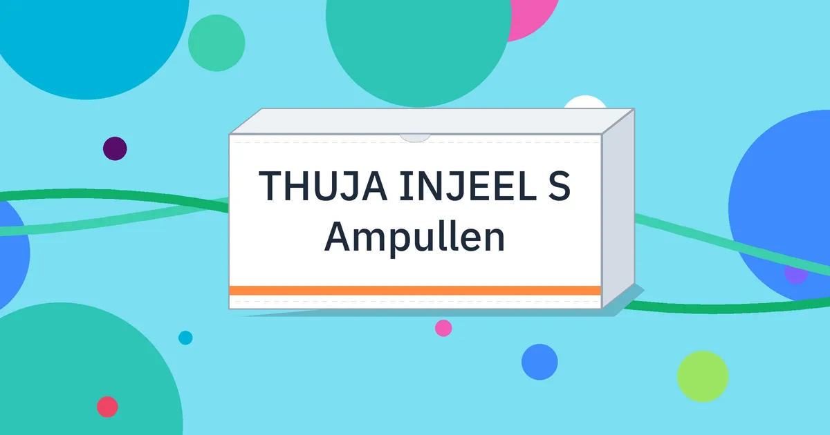 Symbolbild: Packung mit der Aufschrift THUJA INJEEL S Ampullen (PZN 04563668) – Verfügbarkeit und Bezug in Apotheken in Frankfurt am Main