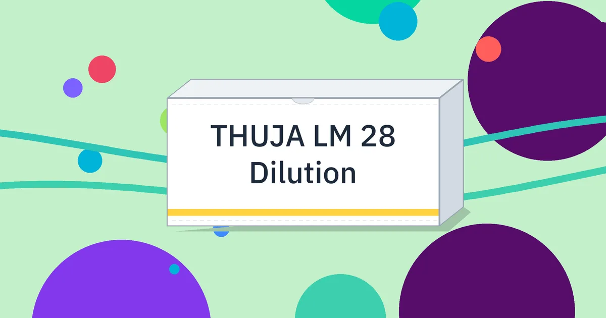 Symbolbild: Packung mit der Aufschrift THUJA LM 28 Dilution (PZN 13222251) – Verfügbarkeit und Bezug in Apotheken in Frankfurt am Main