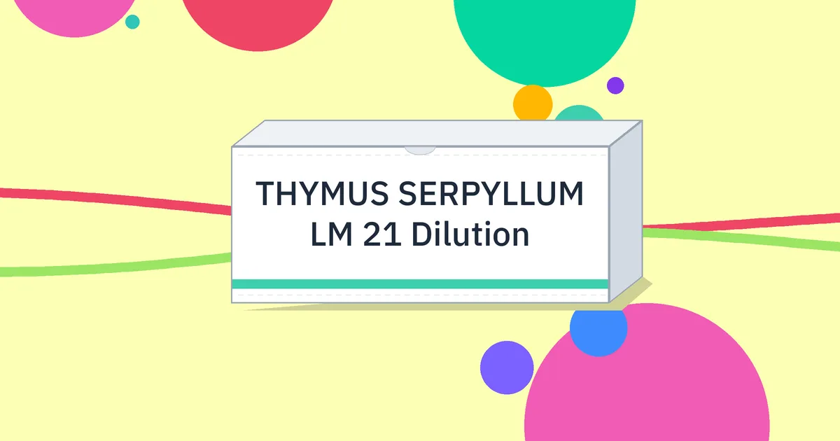 Symbolbild: Packung mit der Aufschrift THYMUS SERPYLLUM LM 21 Dilution (PZN 13223055) – Verfügbarkeit und Bezug in Apotheken in Frankfurt am Main