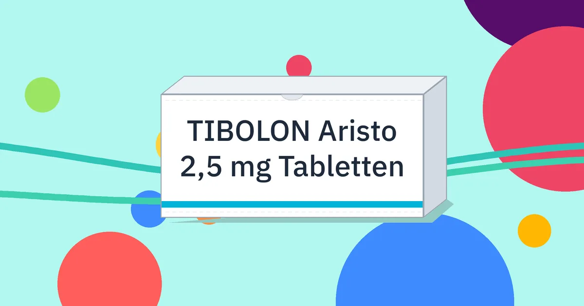 Symbolbild: Packung mit der Aufschrift TIBOLON Aristo 2,5 mg Tabletten (PZN 10050447) – Verfügbarkeit und Bezug in Apotheken in Frankfurt am Main