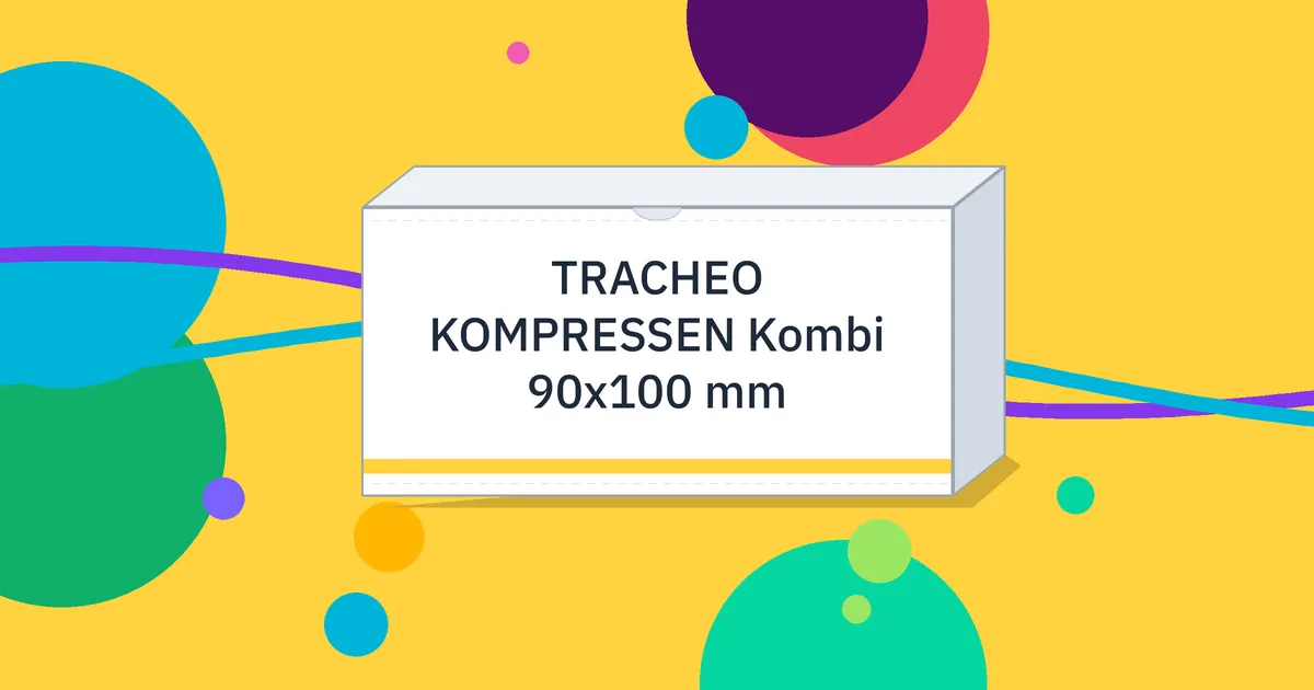 Symbolbild: Packung mit der Aufschrift TRACHEO KOMPRESSEN Kombi 90x100 mm (PZN 00915337) – Verfügbarkeit und Bezug in Apotheken in Frankfurt am Main