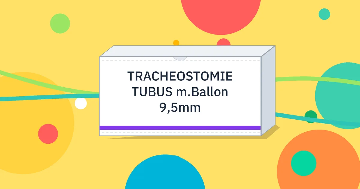 Symbolbild: Packung mit der Aufschrift TRACHEOSTOMIE TUBUS m.Ballon 9,5mm (PZN 12358706) – Verfügbarkeit und Bezug in Apotheken in Frankfurt am Main