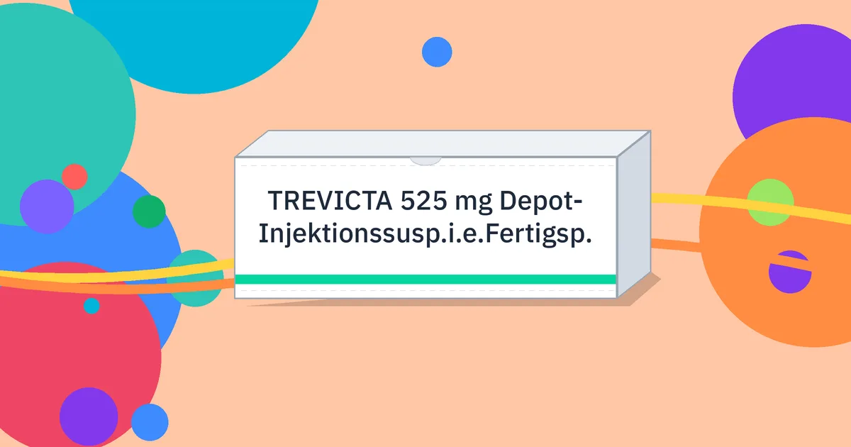 Symbolbild: Packung mit der Aufschrift TREVICTA 525 mg Depot-Injektionssusp.i.e.Fertigsp. (PZN 19746021) – Verfügbarkeit und Bezug in Apotheken in Frankfurt am Main