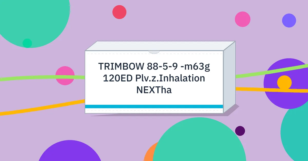 Symbolbild: Packung mit der Aufschrift TRIMBOW 88-5-9 -m63g 120ED Plv.z.Inhalation NEXTha (PZN 19180157) – Verfügbarkeit und Bezug in Apotheken in Frankfurt am Main